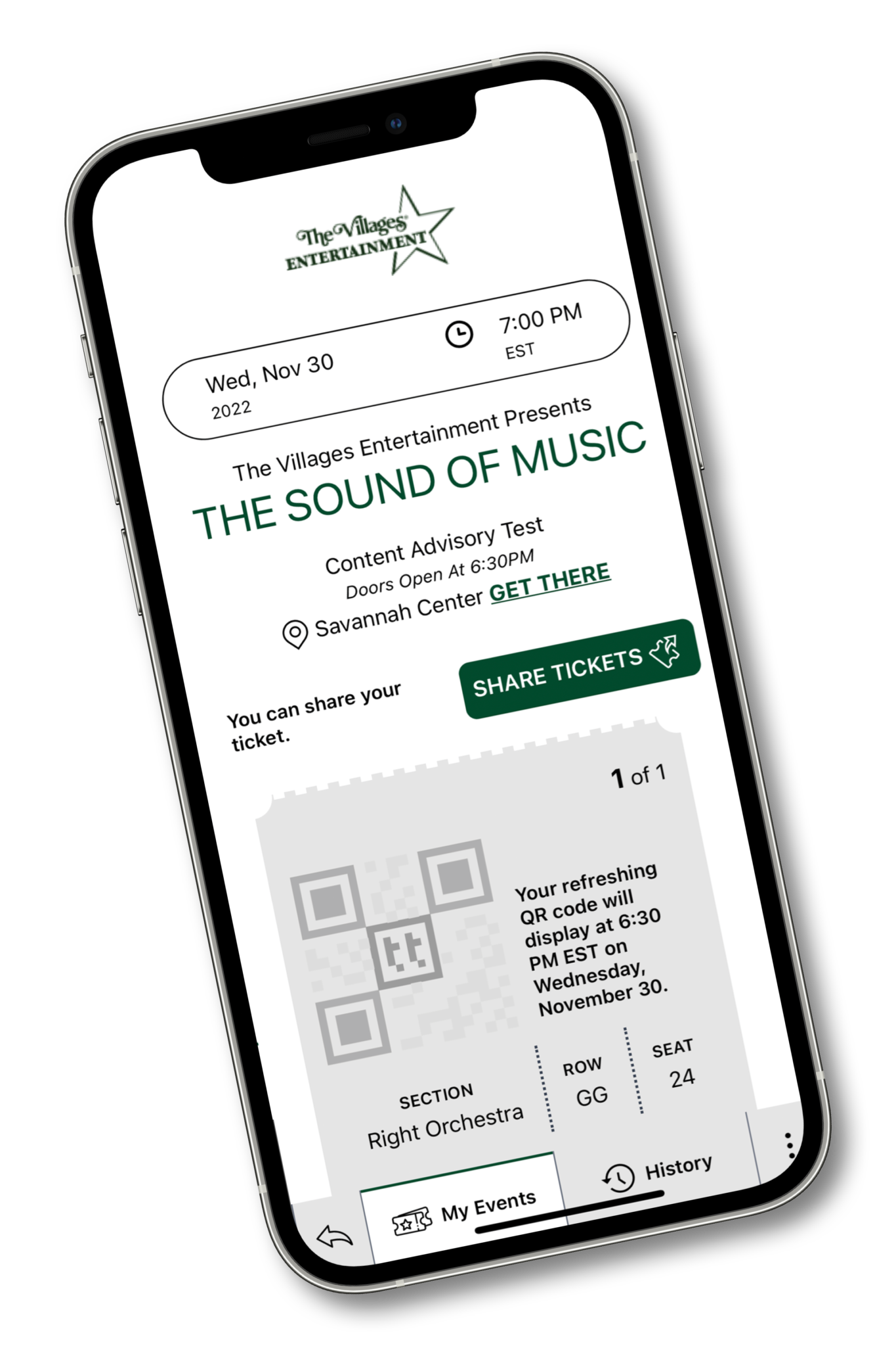 Ticket Wallet - The Villages Entertainment