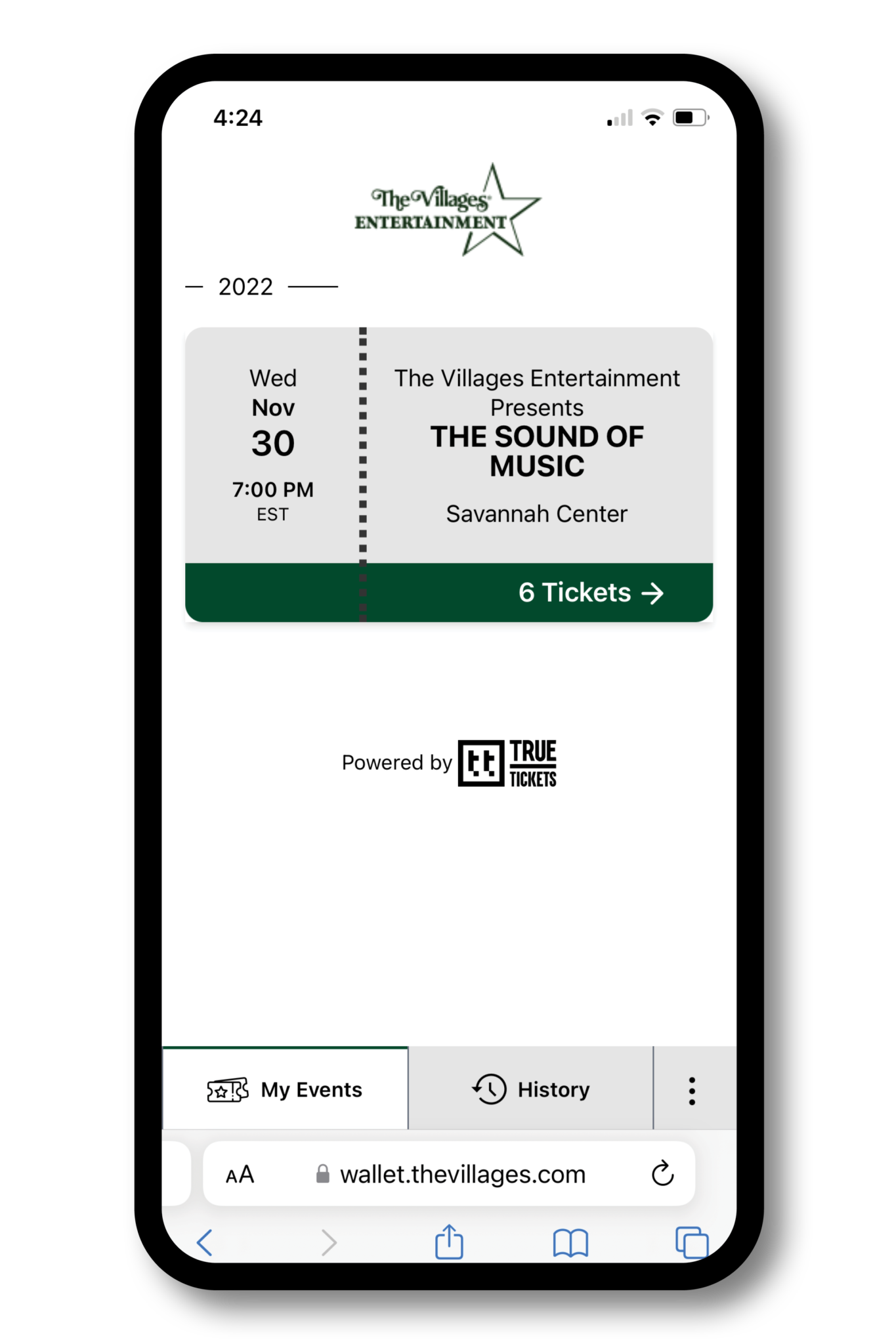 Ticket Wallet - The Villages Entertainment